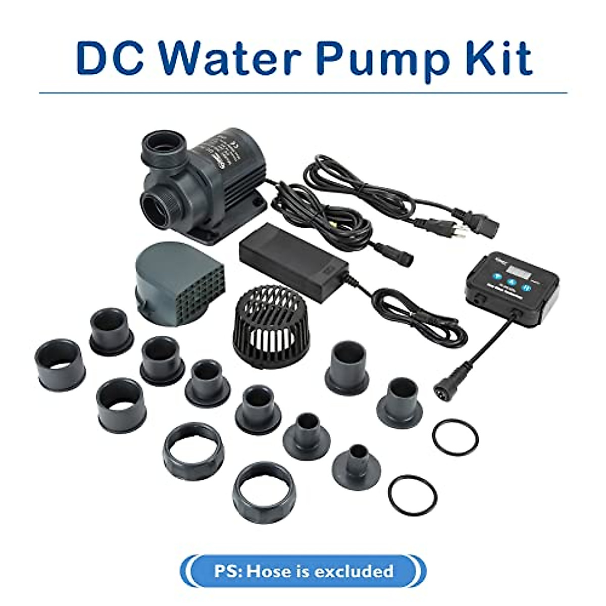 Hygger 24V DC Water Pump Submersible Saltwater Aquarium Sump Pump with LCD Display Controller 1720 GPH