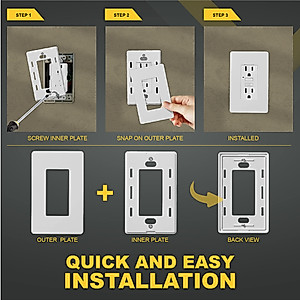 Faith White 1-Gang Screwless Wall Plate (1-pack) | Light Switch Plate or Wall Plate for Electrical Outlet | 1-Gang Wall Plate for Decorator Switches and Receptacles | Heat-Resistant Thermoplastic