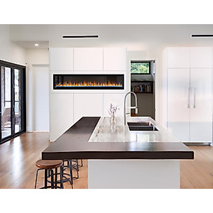 Napoleon Alluravision 74 - NEFL74CHS - Slimline, Wall Hanging Electric Fireplace, 74-in, Black, Crystal Ember Bed, 3 Flame Colours, Remote Included