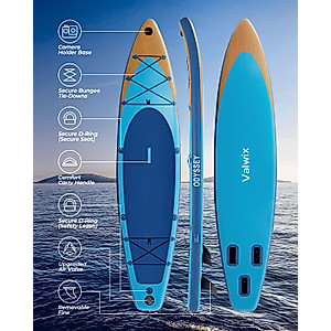 Valwix Inflatable Stand Up Paddle Board w/Electric Pump & Built-in Action Camera Mount Base, iSUP Paddleboard 350LBS Capacity