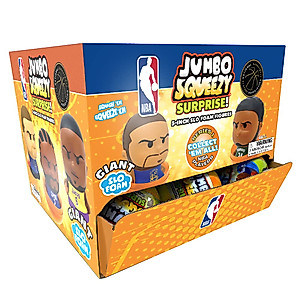 Party Animal Jumbo Squeezy Surprise! One (1) Giant Capsule SqueezyMates NBA Figure, Multi, 5'' Tall