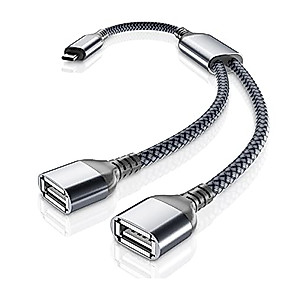 Basesailor USB C Male to Dual USB Female Cable Adapter 3.3FT,Thunderbolt 3 to Double Type A 2.0 OTG Splitter Cord Converter for MacBook,iPad Pro 2021 Air 4 5,Microsoft Surface Go,Galaxy S20 S21 S22