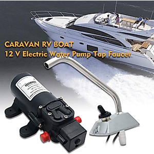 Water Pump, 12V Pump DC Self-Priming Water Pump High Pressure Self-Priming Caravan for Camper Marine Boat Lawn