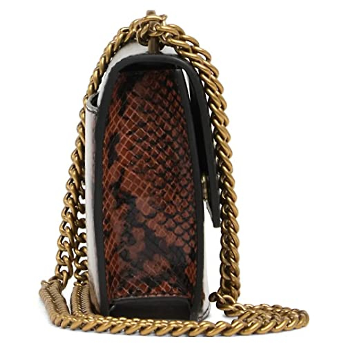 Kurt Geiger Women’s Shoreditch Snake Embossed Black Leather Small Crossbody Shoulder Bag