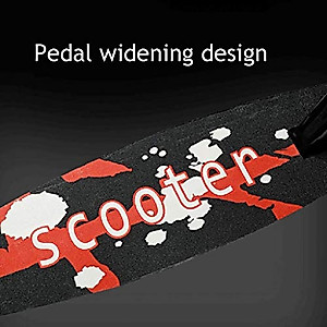 ygqtbc Children Scooter -Scooter for Kids Wheel Kick Scooter for Toddler Girls & Boys, Lean to Steer, 4 Adjustable Height, Light Up Wheels for (Color : Black)