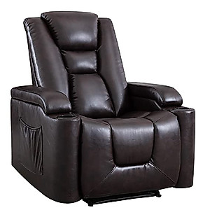 Phoenix Home Power Chair for Living Room Theater Recliner, Brown