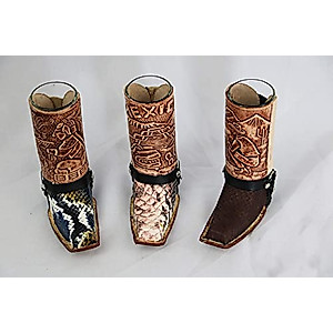 El Mexicanito Mexican Boot Shot Glass / Leather Mini Boot Tequila Shot / Artisan Bota Tribalera para Tequila / cowboy boot Glasses / 1 Tequila Shot (Assorted Colors) (Cowboy)