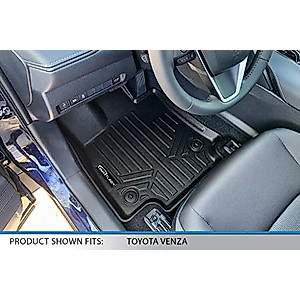 SMARTLINER Custom Fit All Weather Black 2 Row Floor Mat Liners and Cargo Liner Set Compatible with 2021-2023 Toyota Venza