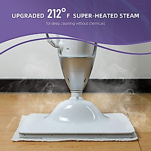 LIGHT 'N' EASY Multi-Functional steam mop Steamer for Cleaning Hardwood Floor Cleaner for Tile Grout Laminate Ceramic, 7688ANW, White