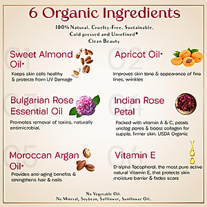 SAFA Rosé Oil - Organic Oil for Face, Body, Hair, Nails & Aromatherapy | Bulgarian Rose Essential Oil & Organic Floating Rose Petals | Moisturizer for Women & Men - 4 Fl Oz (1)