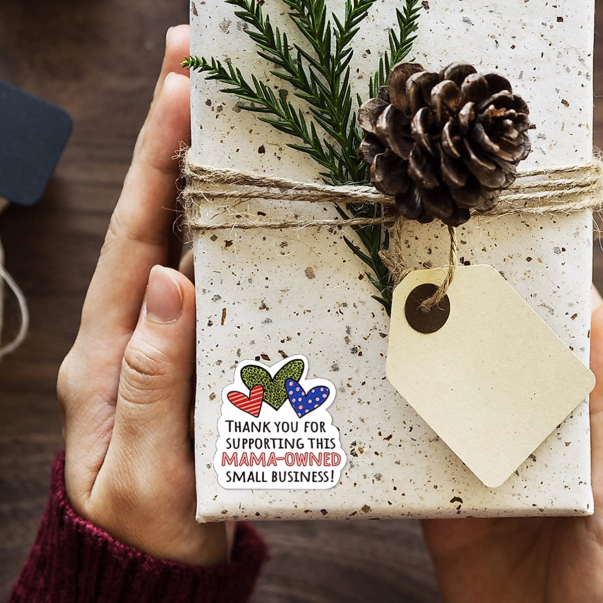 muminglong Muminglong 1.5 Inch Thank You for Supporting This Mama-Owned Small Business Sticker,Thank You Sticker,Small Shop Sticker, Small Business, Handmade Sticker,Packaging Sticker, 500 PCS