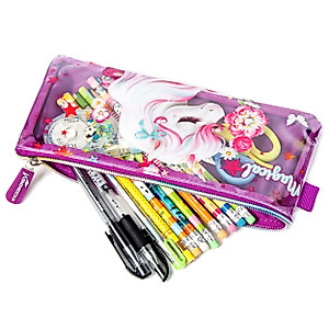 MOHCO Toddler Clear Backpack 13 inch Preschool Backpack Kindergarten Bookbag with Lunch Bag and Pencil Case for Boys and Girls