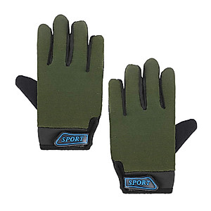 Accmor Kids Cycling Gloves, Kids Fishing Gloves, 4-10 Years Boys Girls Kids Sport Gloves, Breathable Non-Slip Full Finger Gloves for Child Cycling Climbing Riding Biking Outdoor Sports,Green