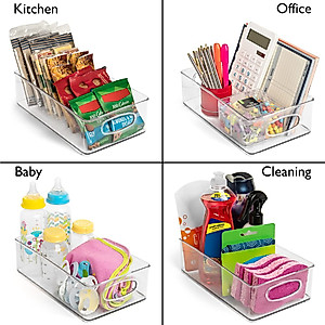 ClearSpace Plastic Pantry Organization and Storage Bins – Perfect Kitchen Organization or Kitchen Storage – Fridge Organizer, Refrigerator Organizer Bins, Cabinet Organizers (4 Pack)