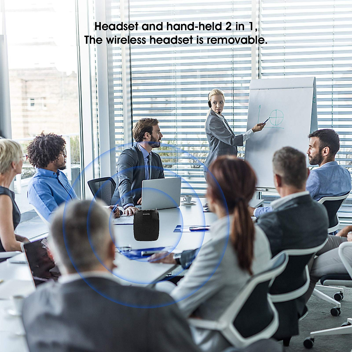 ZOWEETEK Wireless Voice Amplifier for Teachers, Portable Voice Amplifier, Voice Amplifier with Wireless Microphone for Classroom, Meeting, Yoga, Coaches, Outdoors, Games