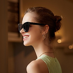 Dollger 2PCS Retro Cat Eye Sunglasses for Women Men Vintage Square Fashion Cateye Tortoise Sunglasses Leopard+BLACK