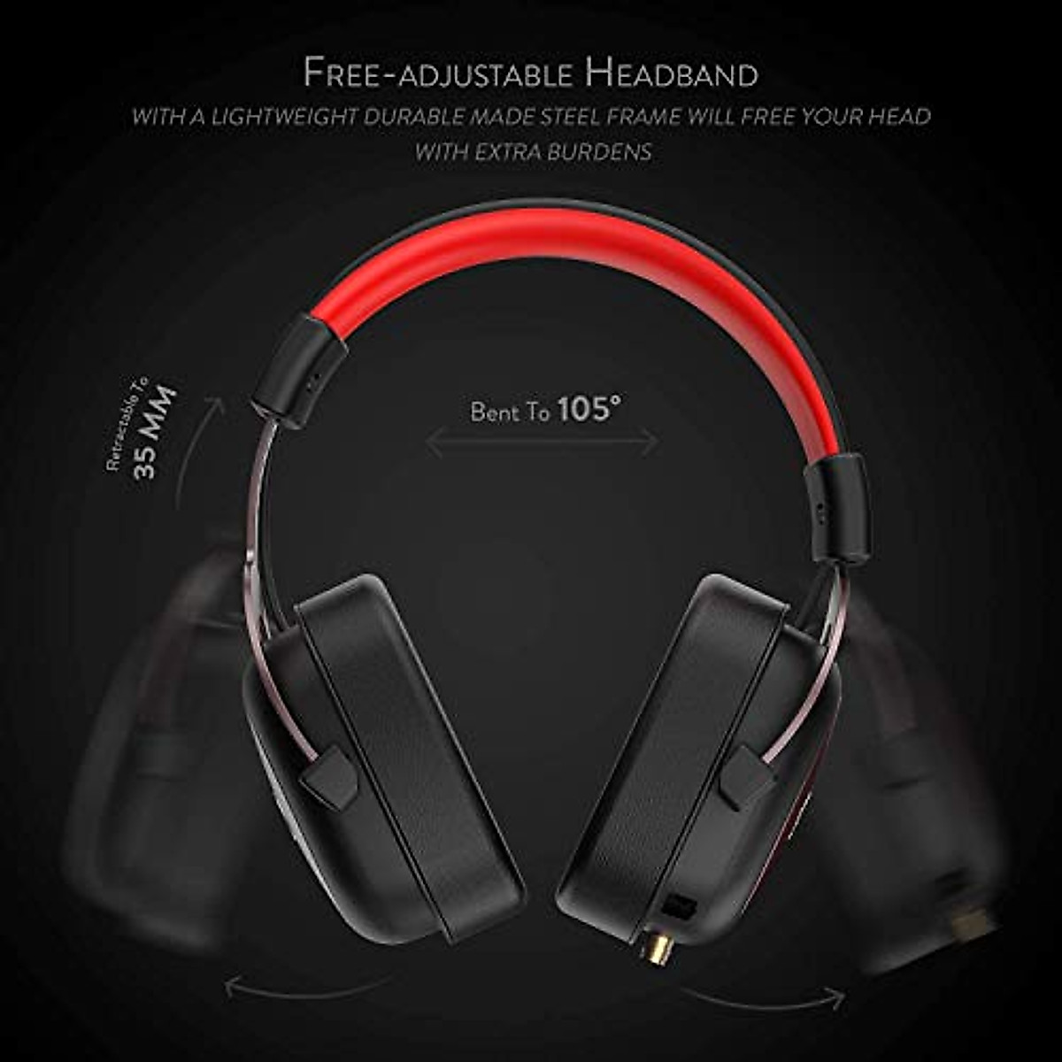 Redragon H510 Zeus Wired Gaming Headset - 7.1 Surround Sound - Memory Foam Ear Pads - 53MM Drivers - Detachable Microphone - Multi-Platforms Headphone - Works with PC, PS4/3 & Xbox One/Series X, NS