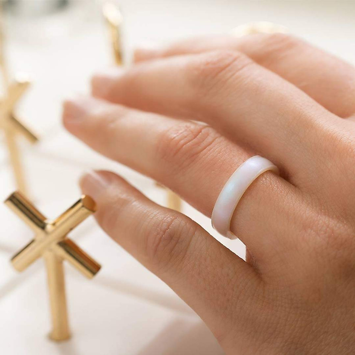 Enso Rings Thin Birthstone Silicone Ring – Unisex Wedding Engagement Band – Comfortable Breathable Band – 4.3mm Wide, 1.75mm Thick (Amethyst, 8)