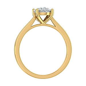 1/5 Carat Prong Set Diamond Engagement Ring in 10K Yellow Gold - IGI Certified (Ring Size 6.25)