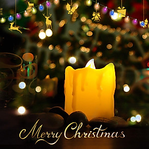 CANDLE CHOICE Battery Operated Flameless Votive Candles with Timer Flickering Fake Electric LED Tea Lights Set Wedding Party Holiday Decorations Table Centerpiece Long Lasting Batteries Included 6 PCS