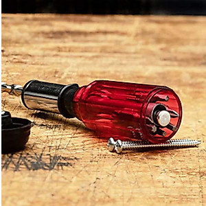 Kings County Tools Yankee Style Screwdriver | 7 Double-Sided Bits Included | Rotating Barrel with Hex Chuck | 3-Position Selector - Locked, Spiral-In and Spiral-Out | Easy on Hands