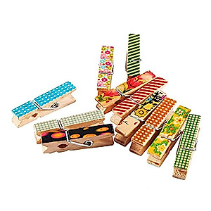 50Pcs Mini Clothespins, Colorful Wooden Clothespins Photo Paper Peg Craft Clips Small Picture Clips for Wall Hanging Pictures