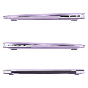 MOSISO Compatible with MacBook Air 13 inch Case (Models: A1369 & A1466, Older Version 2010-2017 Release), Protective Plastic Hard Shell Case & Keyboard Cover & Screen Protector, Light Purple