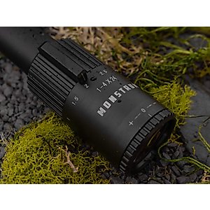 Monstrum Alpha Series 1-4x24 First Focal Plane FFP Rifle Scope with MOA Reticle | Black