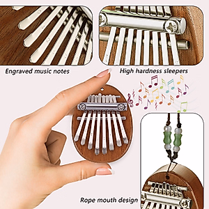Mini Kalimba 8 Keys Thumb Portable Piano Portable Marimba Musical Thumb Piano with Lanyard, Valentines Gift for Kids Adults Beginners(Mini Kalimba)