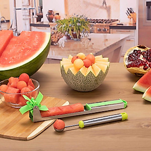 Watermelon Windmill Cutter Slicer, YIDADA Stainless Steel Shape Fruit Tools Quickly Cut Tool Kitchen Gadgets with Melon Scoop