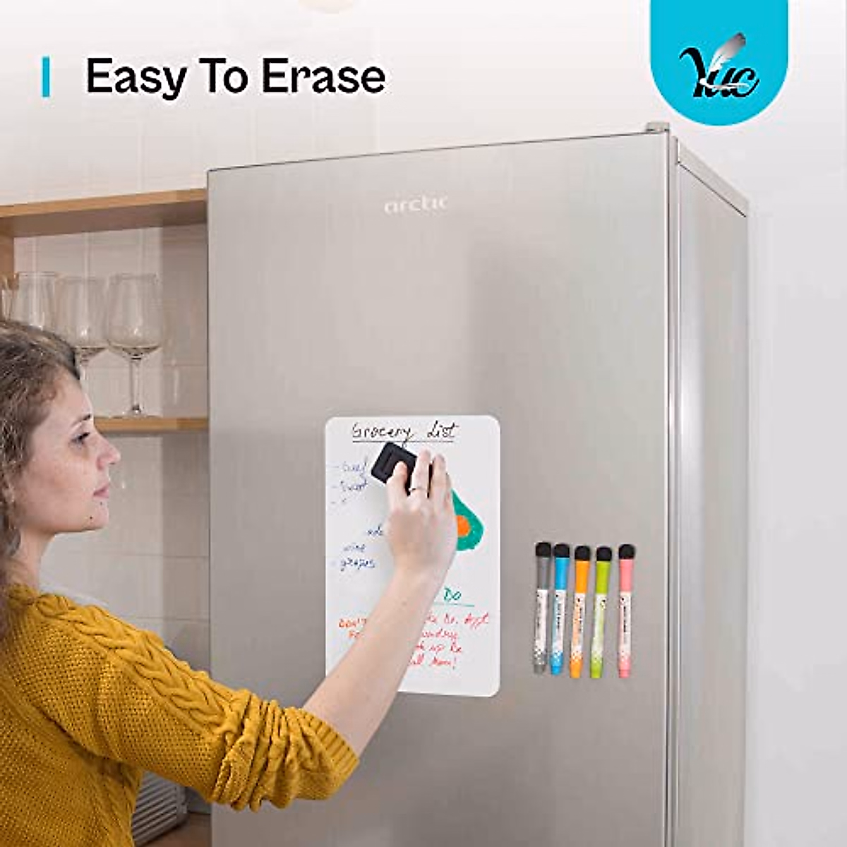 12x8 inch - Small White Board - Magnetic whiteboard - Magnetic Dry Erase Board - Fridge whiteboard - Refrigerator whiteboard - White Board for Fridge - Dry Erase Board Magnetic - Magnetic White Board