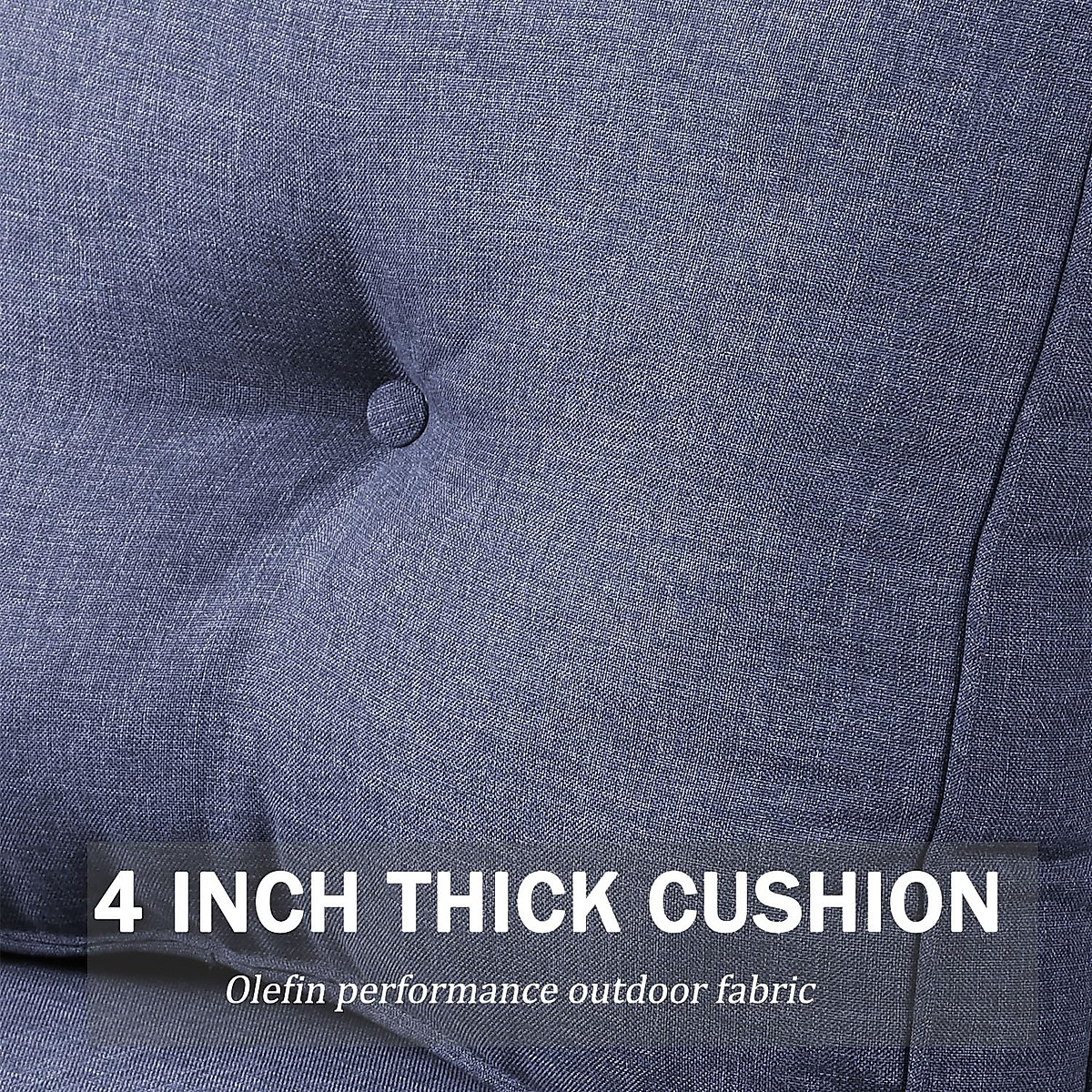 Outdoor Furniture Set, 3 Pieces Rattan Wicker Swivel Chair Coversation Set with Side Table