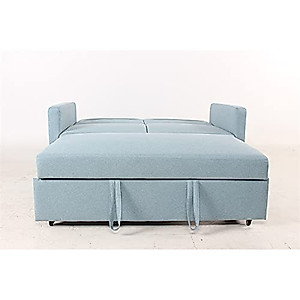 Kingway Furniture Bhrampton Microfiber Sleeper Sofa in Light Blue
