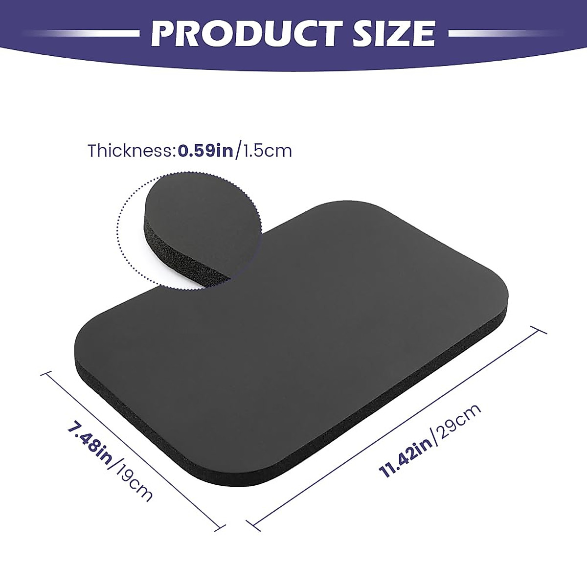 Yoga Knee Pad,High Density Foam NBR Material Yoga Knee Cushion,Clear Up Pain During Yoga Exercise Ideal for Yoga Pilates and Planks,11.4 x 7.48inch