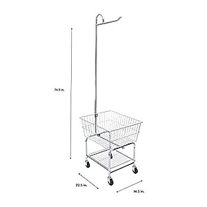 Organize It All Deluxe Laundry Valet, Basket and Clothes Hanger, Rolling Cart