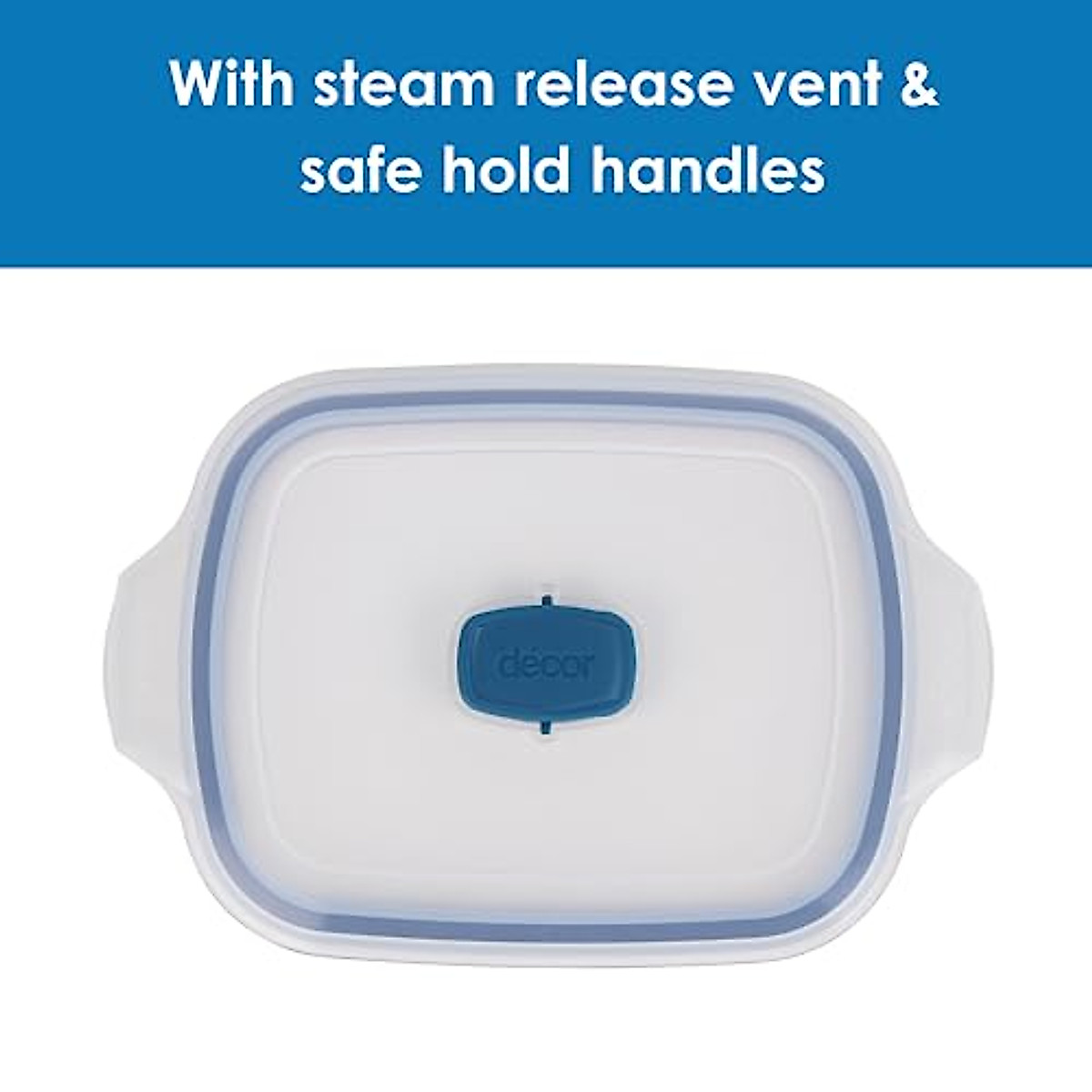 Décor Delish Oblong 1L |Food Storage Container |Leakproof| Ideal for Meal Prep| BPA Free|Dishwasher, Freezer & Microwave Safe, Blue