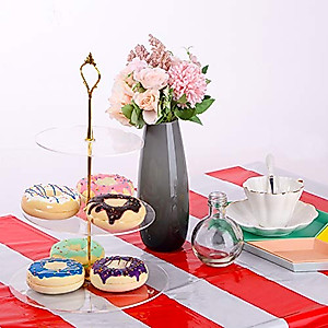 Boao 3 Piece Red and White Stripe Table Covers 51 x 71 Inch Carnival Independence Day Striped Plastic Tablecloth Rectangle Disposable Table Covers for Circus Party Decoration Supplies