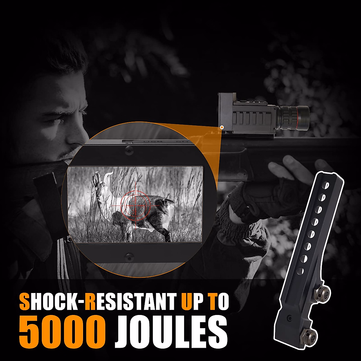 Night Vision Hunting Scope, 3.1-Inch Large Screen Rifle Scope, Monocular for Nightfall Total Darkness, Riflescopes for Outdoor Day & Night