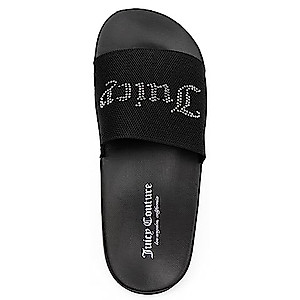 Juicy Couture Women's WayCool Womens Slide Sandals, Beach Sandal, Flip Flops, Size 6 Black
