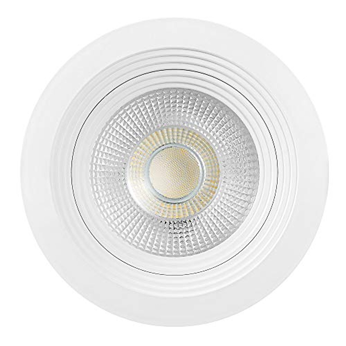 5" LED Integrated Ridged Spot Baffle Round Trim Recessed Lighting Kit 4-Pack, 9 Watts, Energy Star, CEC Title 24 Compliant, IC Rated, Dimmable, White, 5.25" Hole Size,91338