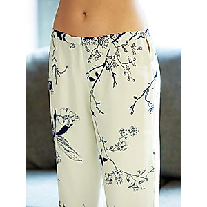 Julianna Rae Natalya Women's 100% Silk Pajama, Petite, Midnight Floral, LP