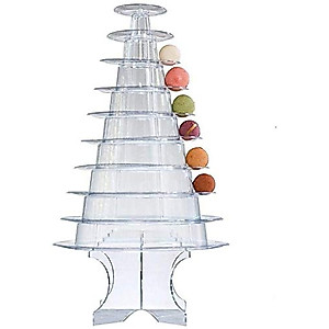 10 Tier Round Macaron Tower Stand Adjust Tiers Level Dia from 4"-13", Cupcake Stand Desserts Displayfor Wedding Birthday Decor