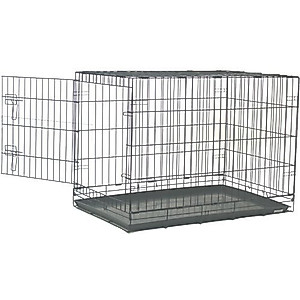 BestPet Large Dog Crate Dog Cage Dog Kennel 48 Inches Pet Puppy Playpen Outdoor Metal Wire Folding Travel Camping Crate with Divider Double Door Plastic Tray