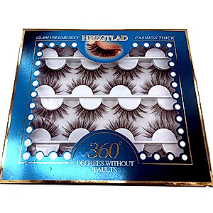 HBZGTLAD 12 pairs 3D Mink Lashes Natural False Eyelashes Dramatic Volume Fake Lashes Makeup Eyelash Extension Silk Eyelashes (C-3)