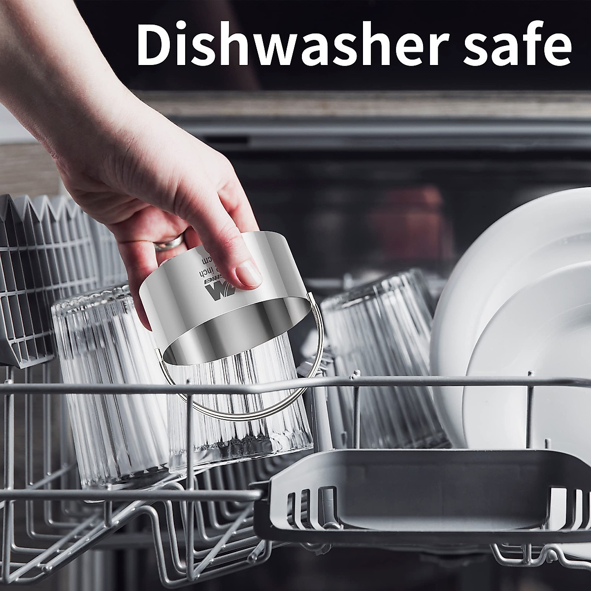 M JINGMEI Square Biscuit Cutter Set 1.75inch 2inch 2.25inch 2.75inch 3.25inch, Stainless Steel Cookies Cutter with Handle, Professional Baking Dough Tools,5pcs set