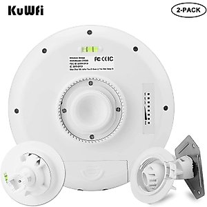 Outdoor Wireless Ethernet Bridge, KuWFi Long Range 5KM 11ac WiFi Bridge Point to Point Outdoor Get Faster Signal Built in Strong Powerful Antenna 5.8G High Speeds for starlink router丨2-Packs