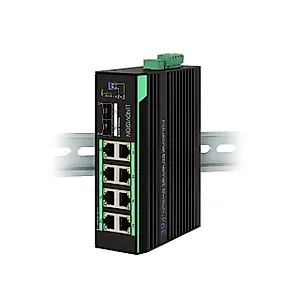 LINOVISION Industrial 8-Port Full Gigabit Solar POE Switch with DC9.5V-57V to DC48V Voltage Booster, IEEE802.3at with Total POE Budget 240W, POE Power Supply for Solar Power/RV Truck/VoIP Systems