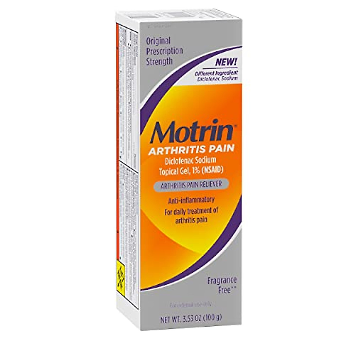 Motrin Arthritis Pain Relief Diclofenac Sodium Topical Gel 1%, Anti-Inflammatory Cream for Arthritis Pain in Hands, Wrists, Elbows, Knees, Feet & Ankles, NSAID Pain Relief Gel, 3.53 Oz