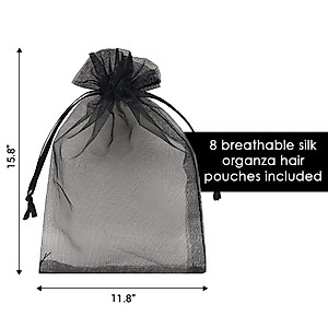 TreeHouse London XL Breathable Felt Wig Storage Travel Case & Yarn Storage Bag, Collapsible Container & Lid, 11" High, Wig Holder Case for Men & Women, Cosmetic Closet Organizer Bag