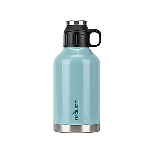 Reduce Insulated Growler, 64 oz - Up to 60 Hours Cold - Vacuum Insulated, Large Capacity for Any Adventure - Dual Opening Leak-Proof Lid, Doubles as a Cup - Eucalyptus, Opaque Gloss